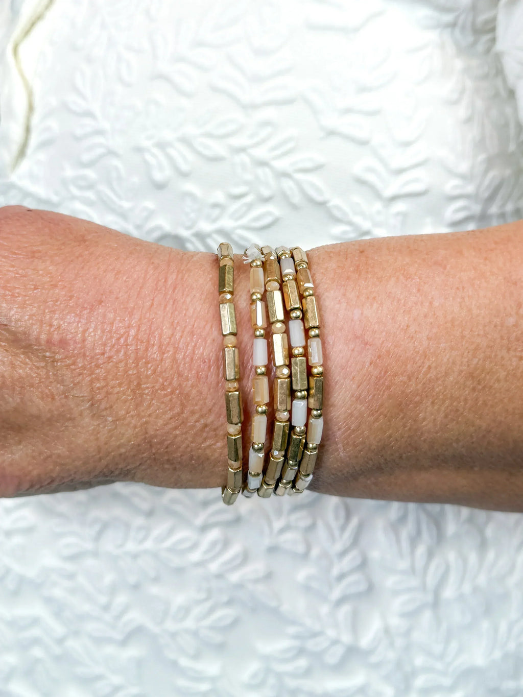 Neutral Stackable Stretch Bracelet Set | SLS Wares