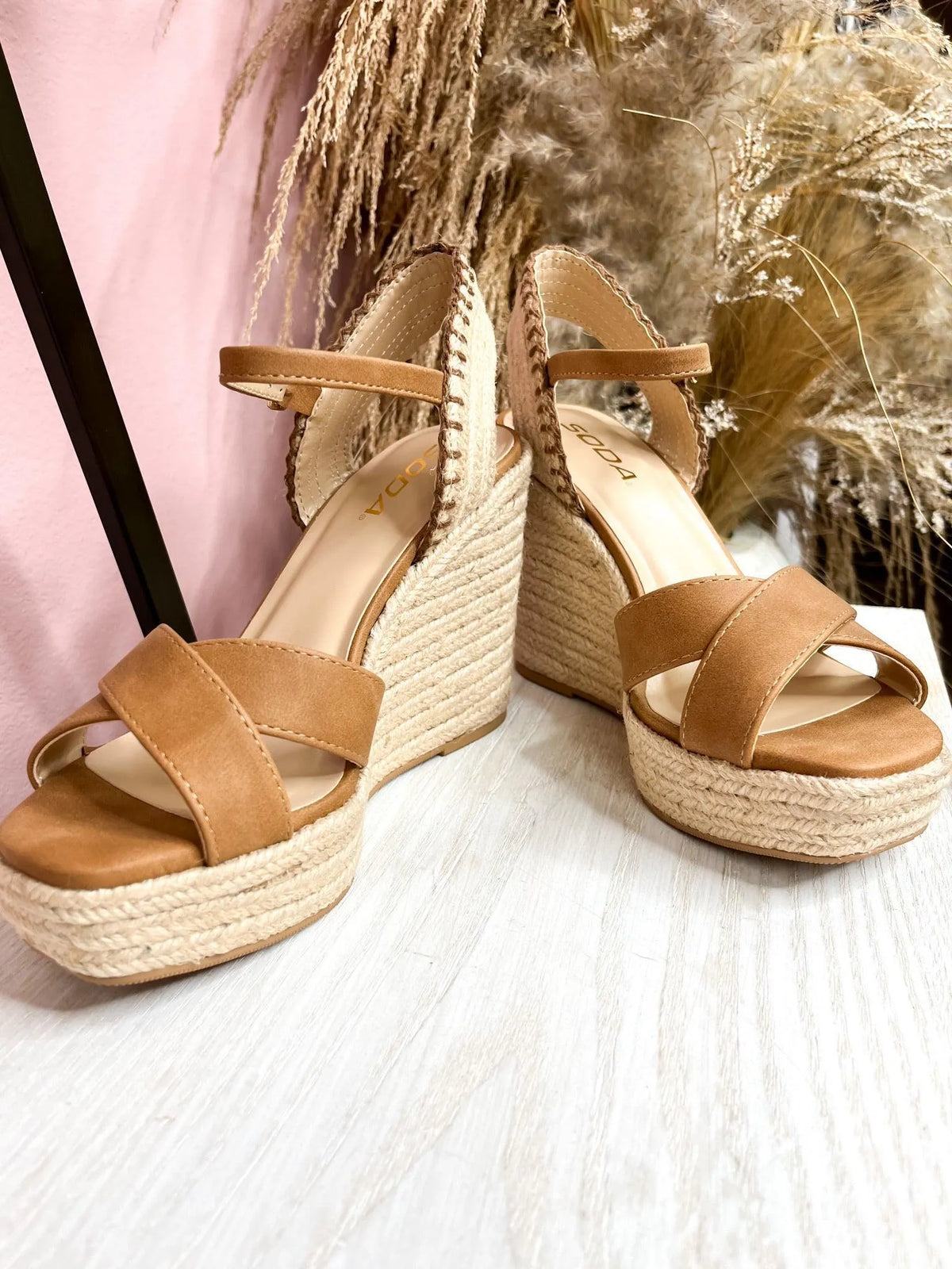 Tan Espadrille Wedge Sandal | SLS Wares